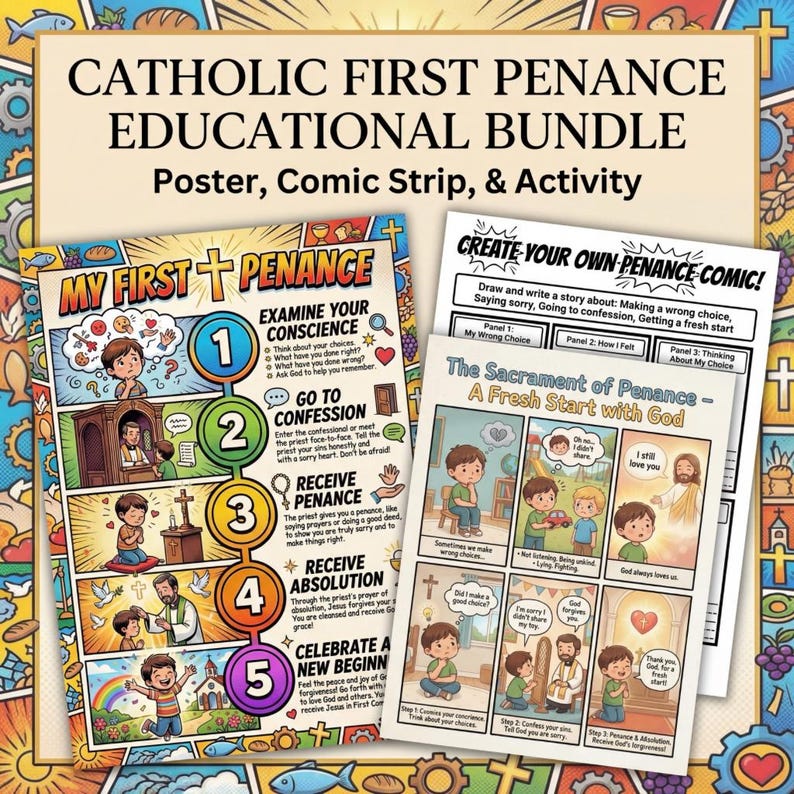 First Reconciliation Catholic Comic Religious Education Confession ...