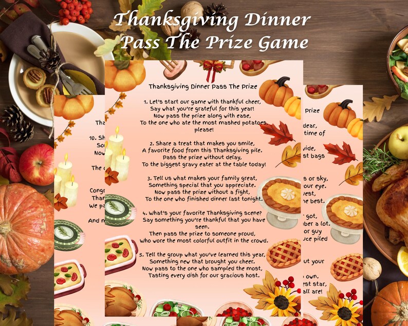 Thanksgiving Fun Friendsgiving Game Pass the Prize Gratitude Activity ...