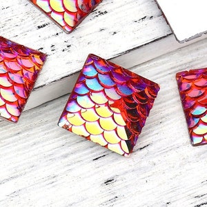 10 Pcs Mermaid Fish Scales Resin Carved Embellishment - Etsy