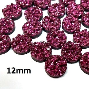 10 Pcs Druzy Resin Embellishment Cabochons Berry Red Purple - Etsy