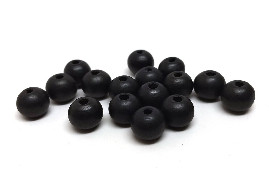 200 Pcs Black Wooden Wood Round Spacer Beads 10x9mm Hole | Etsy