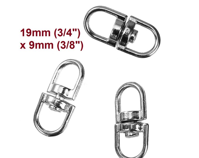 20 Pcs. Silver Tone Oval Swivel Connectors Clasps for Key Rings Key ...