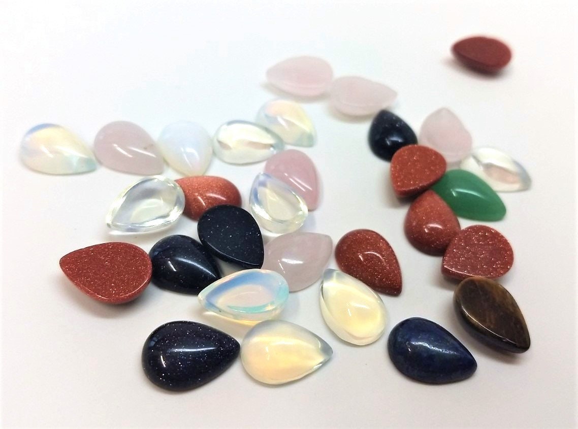 10 Pcs Assortment of Stone Embellishment Cabochons 14x10mm - Etsy