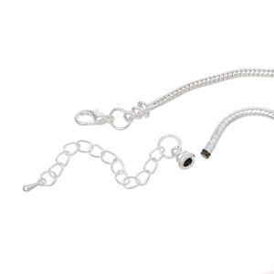4pcs. Silver Plated European Snake Chain Bracelets With Chain Extenders ...