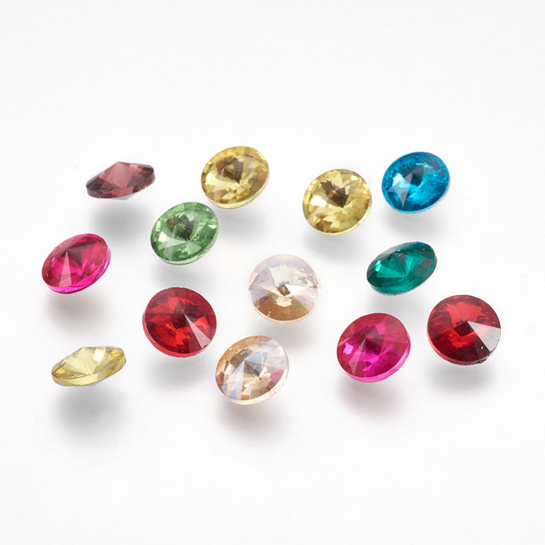 10 Pcs Imitation Crystal Vitrail Assortment Multicolor Faceted ...