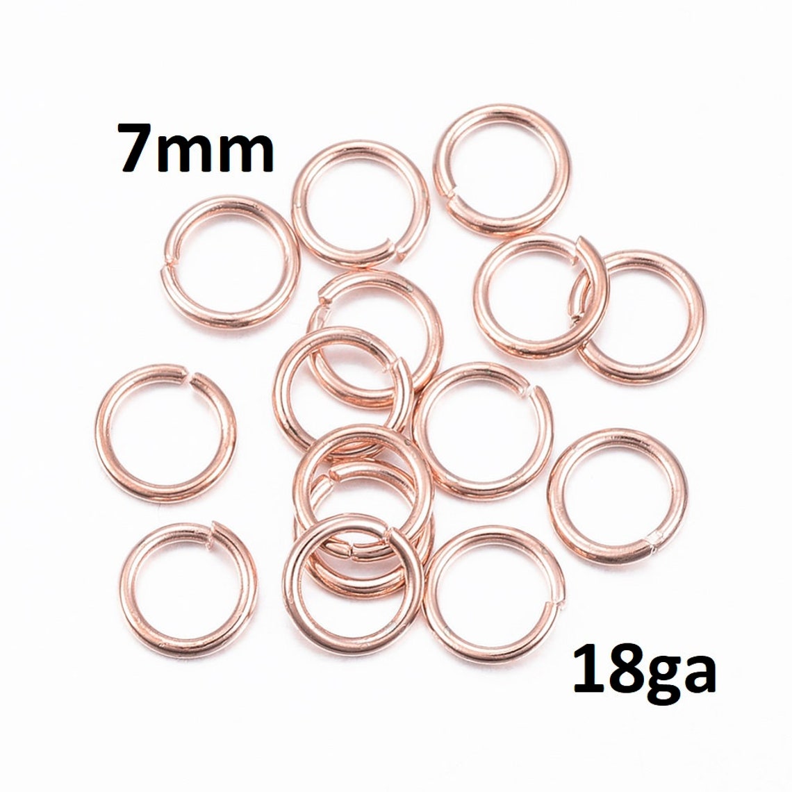 100 Pcs 304 Stainless Steel Rose Gold Open Jump Rings 7mm 18 - Etsy
