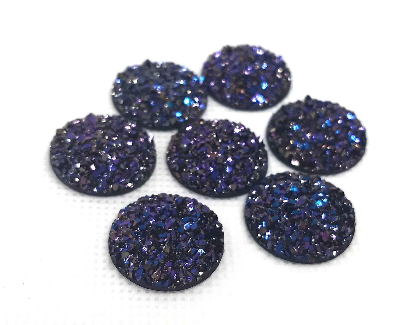 10 Pcs Druzy Resin Embellishment Cabochons Magenta Purple - 25mm (1 ...