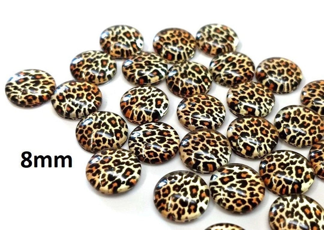 10 Pcs Circle Leopard Glass Round Dome Seals Tiles Cabochons - Etsy