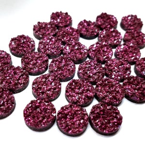 10 Pcs Druzy Resin Embellishment Cabochons Berry Red Purple - Etsy