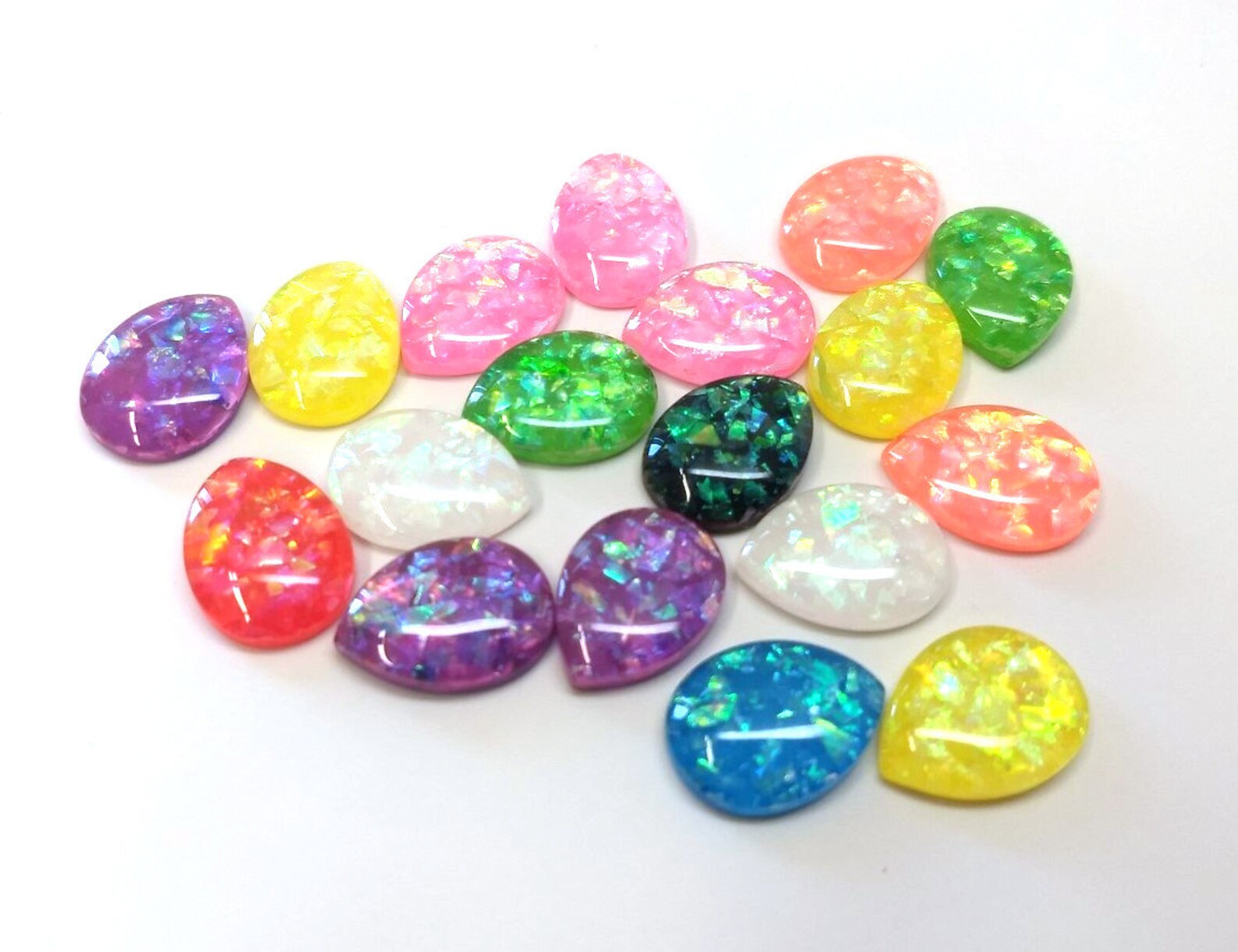 10 pcs Resin Embellishment Teardrop Cabochons Assortment | Etsy