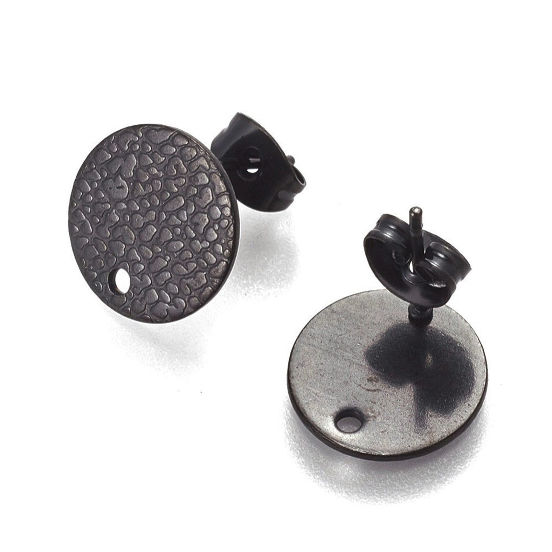 10 Pcs. 5 Pairs 304 Stainless Steel Gunmetal Black Earring - Etsy