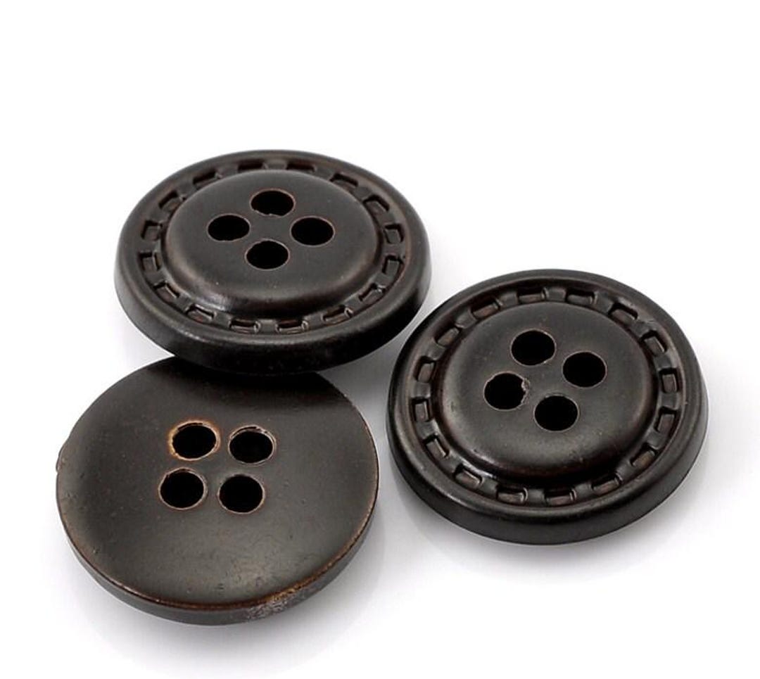 20 or 100 Pcs Dark Brown Buttons- 18mm (6/8 In) - 4 Holes - Etsy
