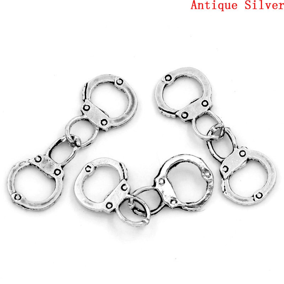 30pcs. Antique Silver Hand Cuffs Charms Pendants - 17x12mm - Etsy
