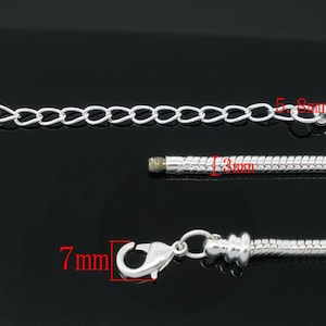 4 Pcs. Silver Plated European Snake Chain Bracelets With Chain ...