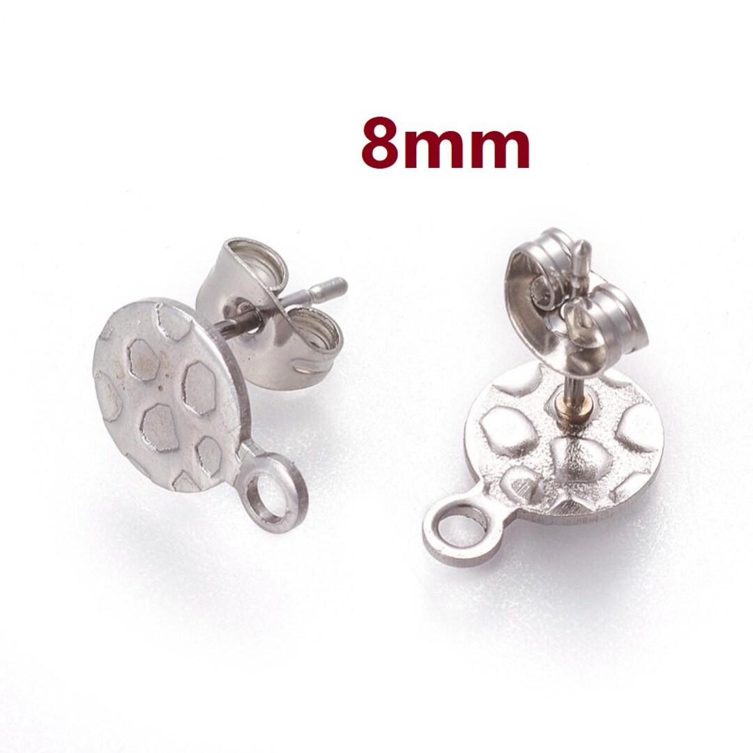 10 Pcs 5 Pairs 304 Stainless Steel Silver Earring - Etsy