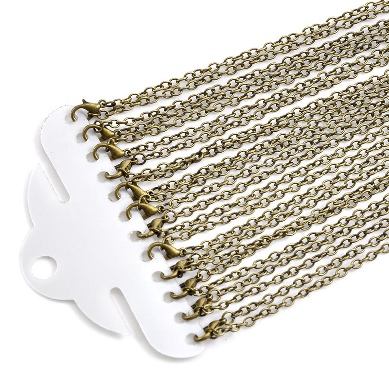 12 Pcs. Antique Bronze Cable Chain Link Necklaces 30" - (3 X 4mm Links ...