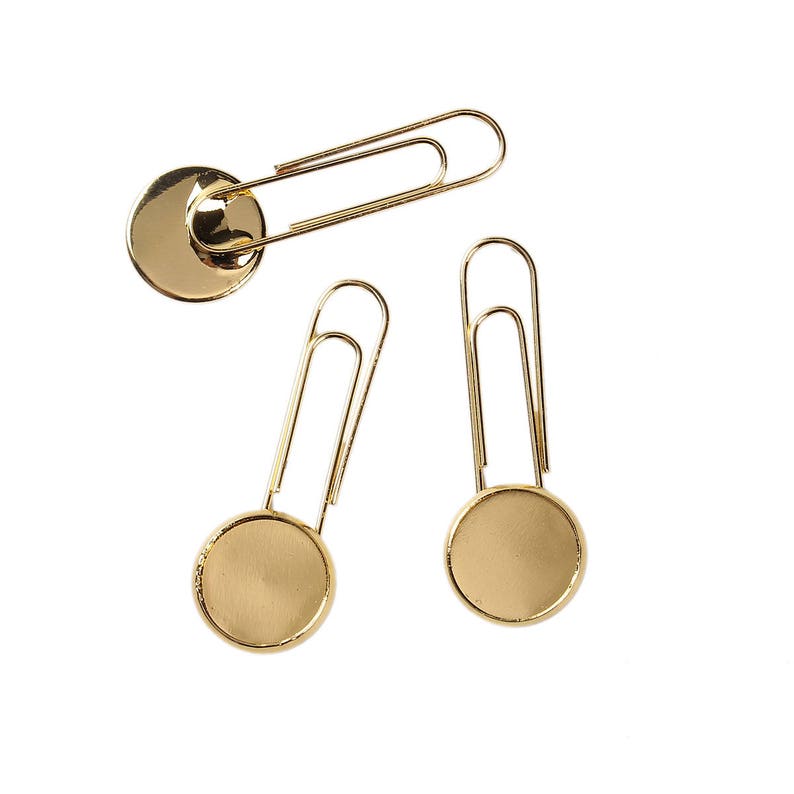 10 Pcs. Gold Plated Paper Clips Cabochons Bezels 38mm X - Etsy