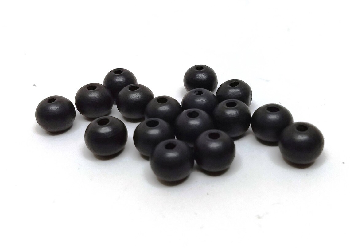 200 Pcs Black Wooden Wood Round Spacer Beads 10x9mm Hole | Etsy