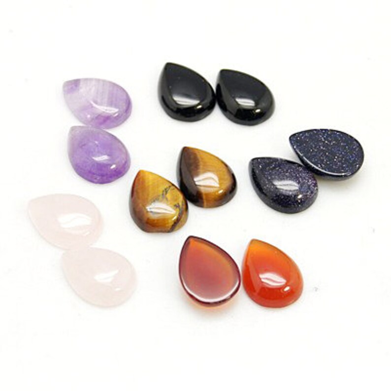 10 Pcs Assortment of Stone Embellishment Cabochons 14x10mm - Etsy