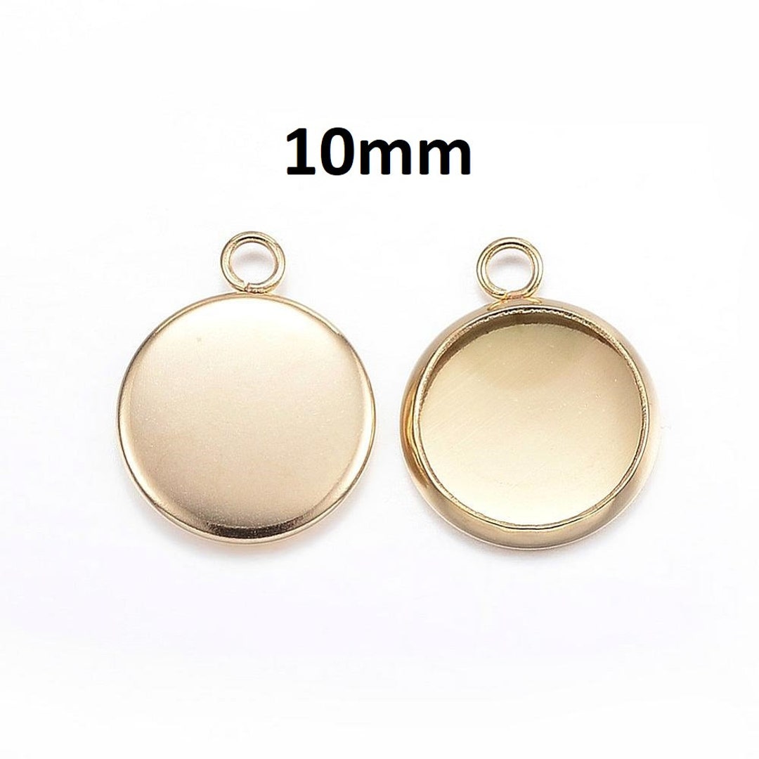 10 Pcs. 304 Stainless Steel Golden Circle Settings Bezels - Etsy