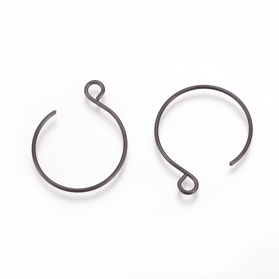 10 Pcs 304 Stainless Steel Earring Hoops Hooks - 22mm X 18mm - Black - Etsy
