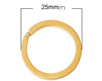 10 PCS Flat Split Key Ringsolid Brassbrass Connectors - Etsy