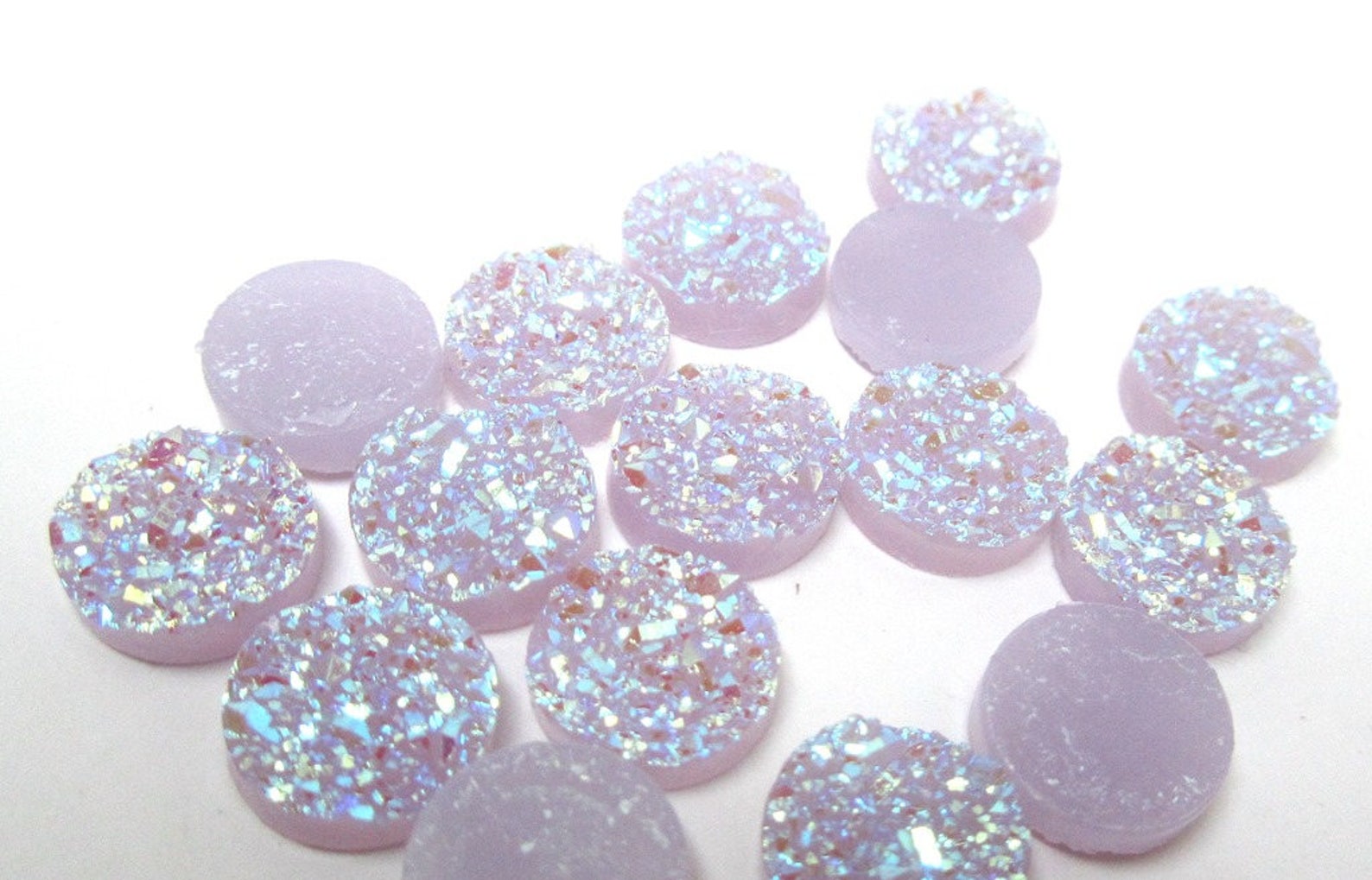 10 pcs Druzy Resin Embellishment Cabochons Mauve Pastel Light | Etsy