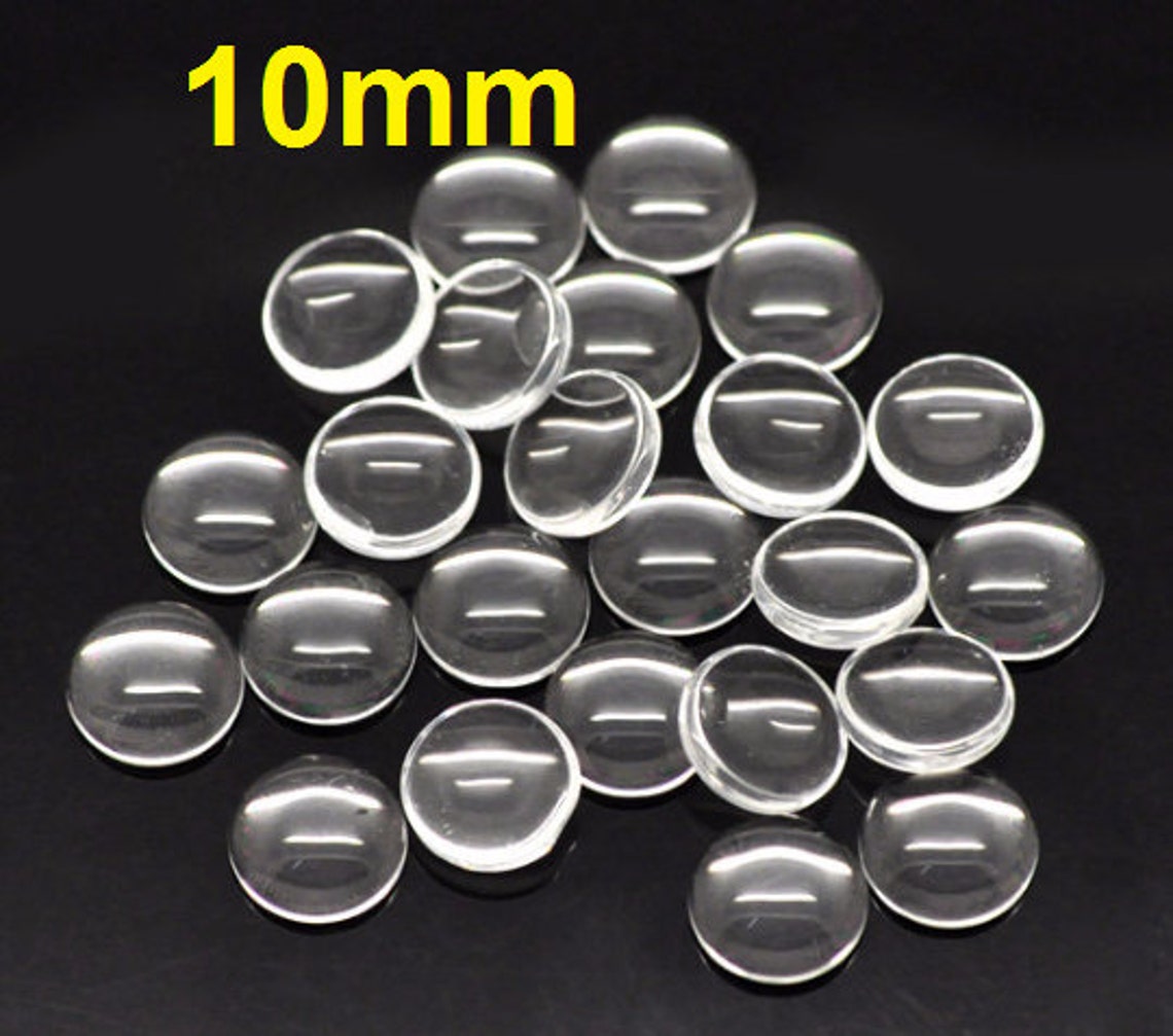 Lot of 15 Circle Clear Round Glass Dome Seals Tiles 10mm - Etsy
