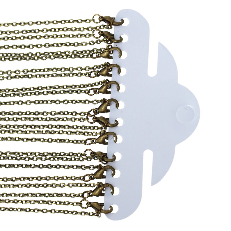 12 Pcs. Antique Bronze Cable Chain Link Necklaces 30 3/8" - (3 X 2mm ...