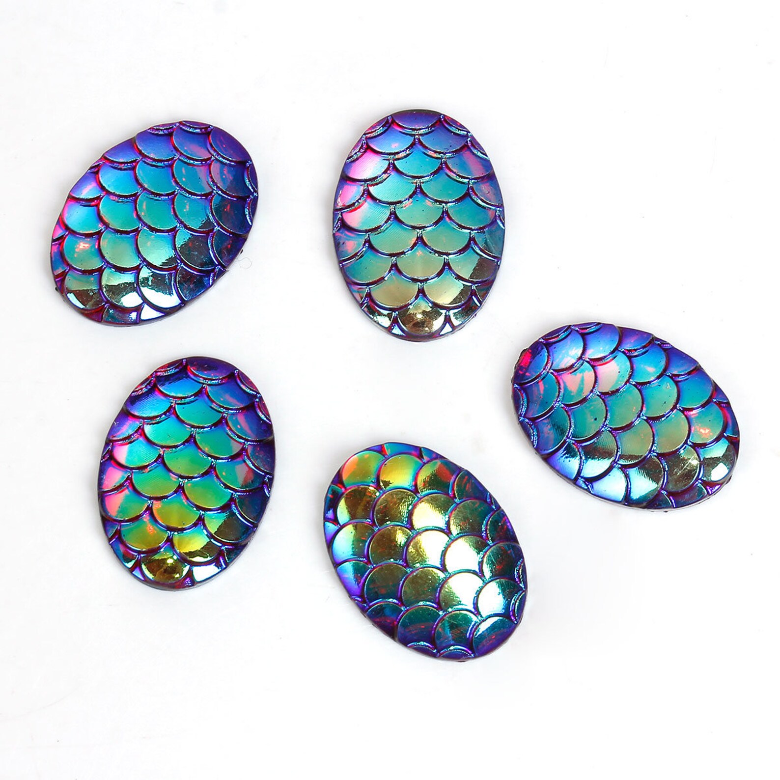 10 Pcs Mermaid Fish Scales Resin Carved Embellishment - Etsy