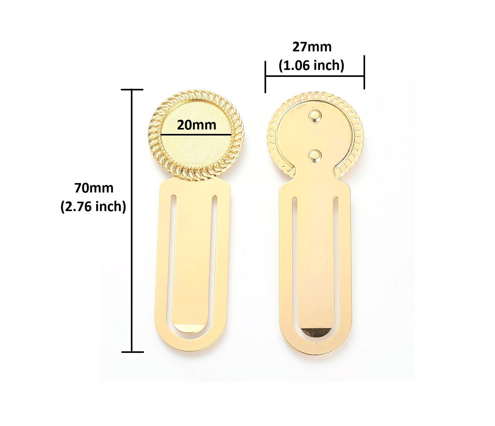 5 Pcs. Golden Bookmarks With Bezel Great to Use With 20mm - Etsy
