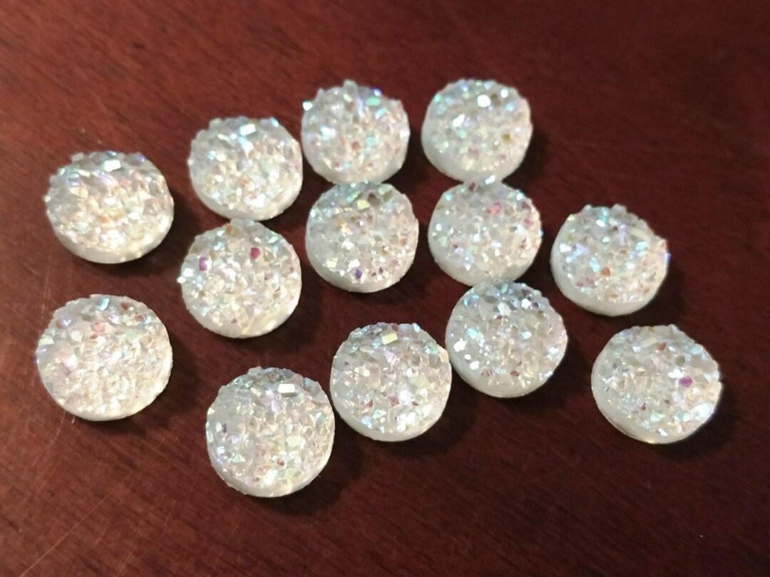 10 Pcs Druzy Resin Embellishment Cabochons Clear Multicolor - 12mm - Etsy