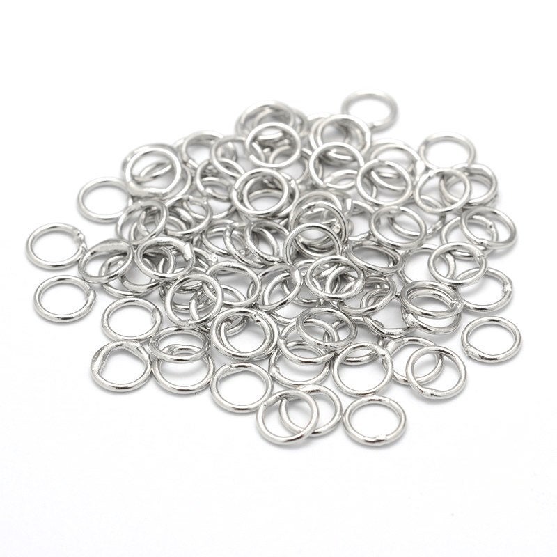 100 pcs Silver Tone Soldered Closed Jump Rings 6mm 20 | Etsy