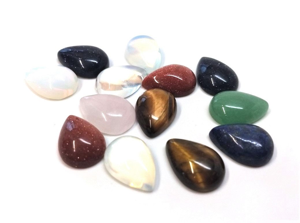 10 Pcs Assortment of Stone Embellishment Cabochons 14x10mm - Etsy