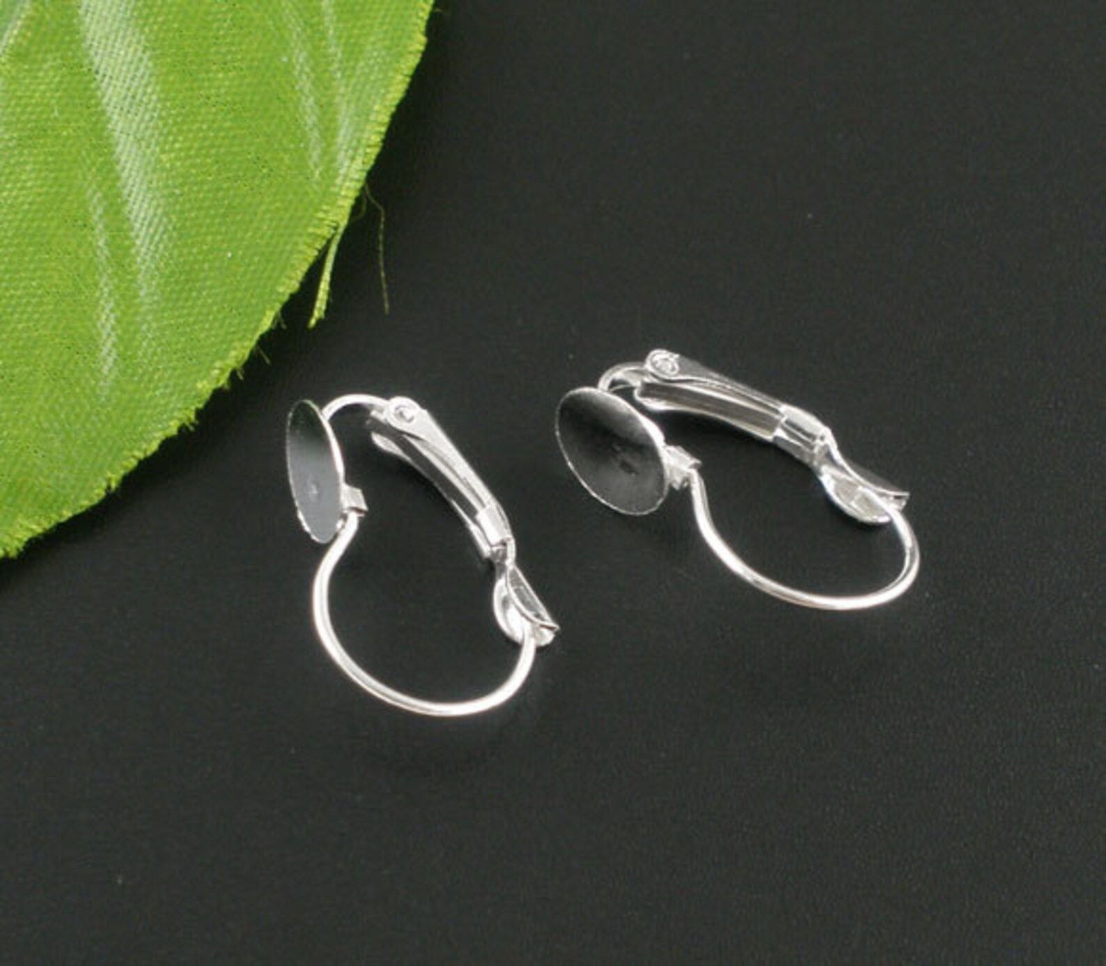10 Pcs. Silver Plated Earring Clips Settings Lever Back Posts - Etsy
