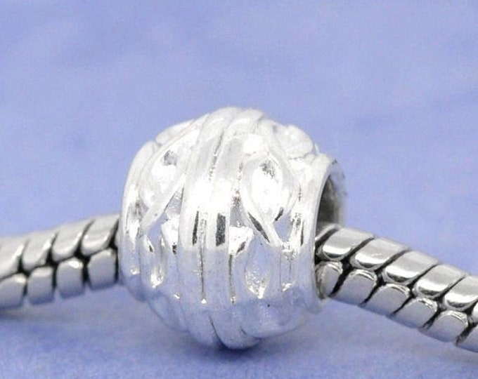 40 Pcs. Silver Plated Round Lantern Pot Spacer Beads - 10mm - Hole Size ...