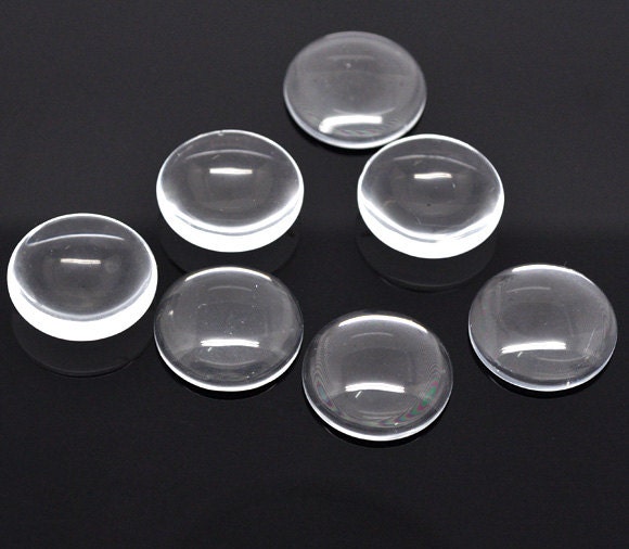 10 Pcs. Circle Clear Round Glass Dome Seals Tiles 16mm 0.63 - Etsy