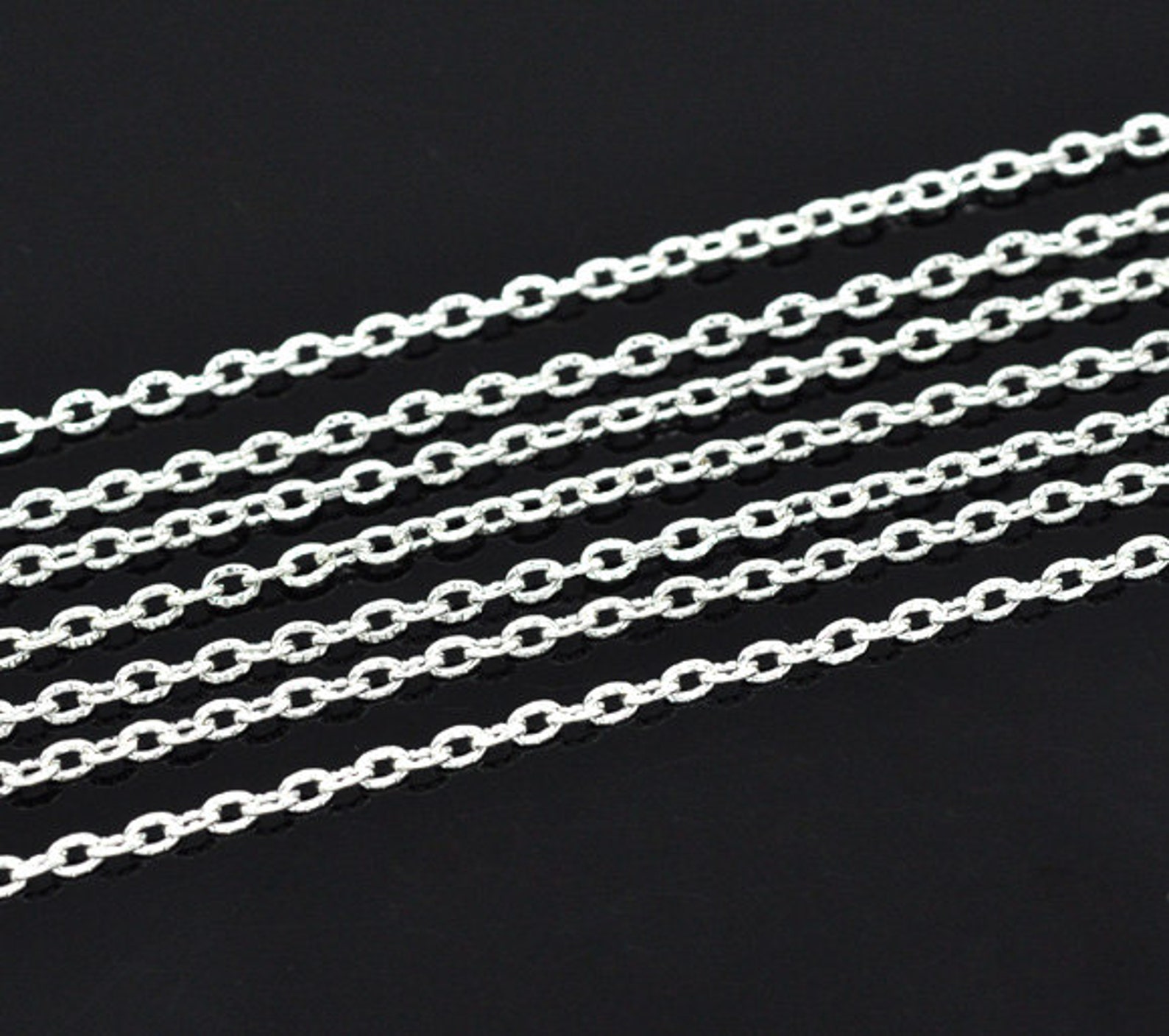 10M 32.8 Ft Silver Plated Chain Link 3mm x 2mm | Etsy