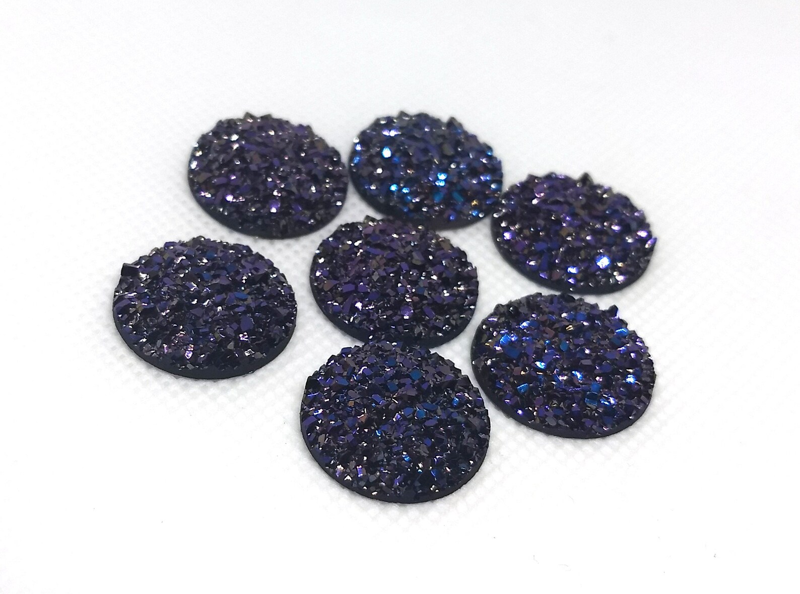10 Pcs Druzy Resin Embellishment Cabochons Magenta Purple - 25mm (1 ...