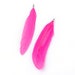 10 Pcs Hot Pink Dangle Charms Pendants - Feather - Silver Tone Crimps ...