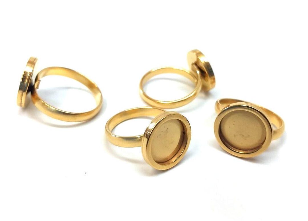 1 Pc. 304 Stainless Steel Cabochon Setting Bezel RING Bases - Ring Size ...