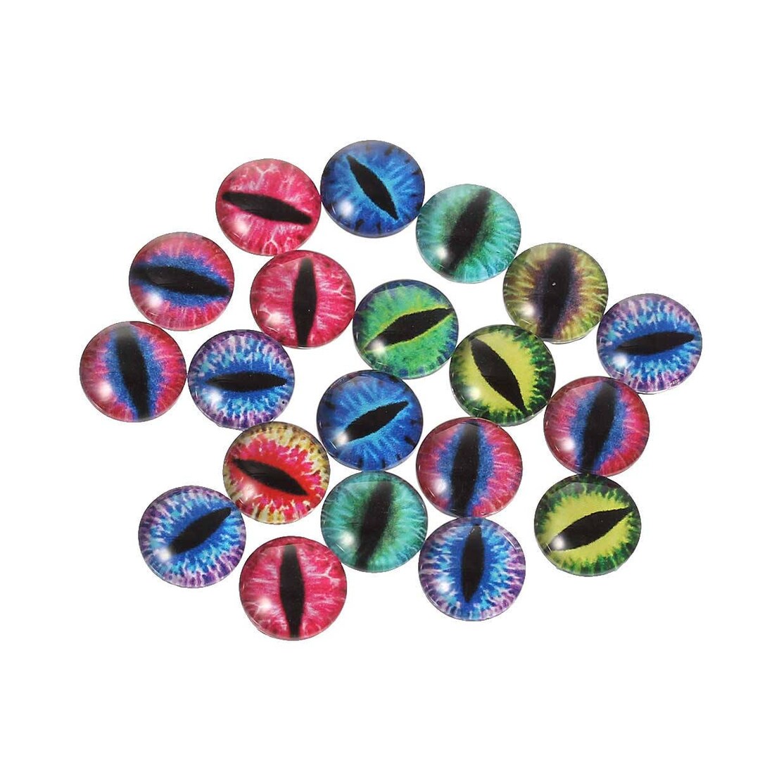 10 Pcs Circle Dragon Cat Eyes Glass Round Dome Seals Tiles Cabochons ...
