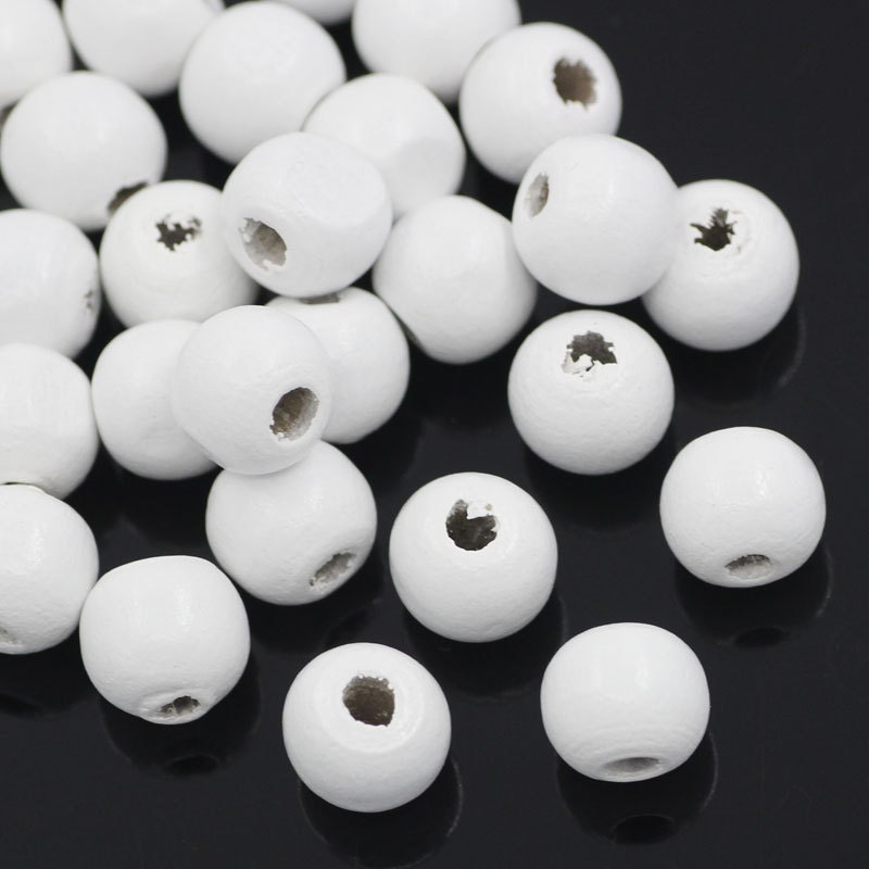 200 Pcs White Wooden Wood Round Spacer Beads 10x9mm | Etsy