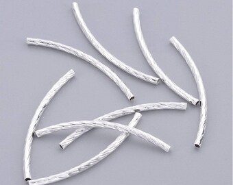 Silver Tube Beads - Etsy