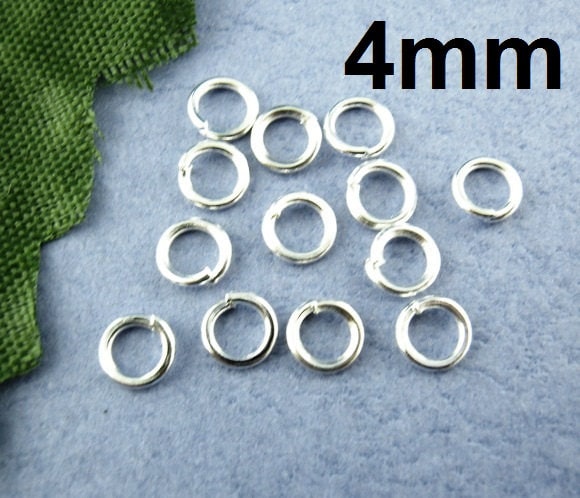 100 pcs Silver Plated Open Jump Rings 4mm 21 Gauge | Etsy