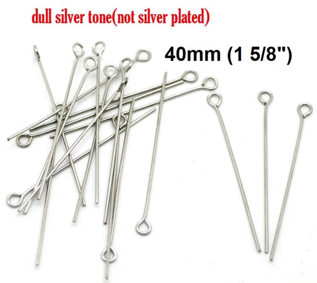 200 Pcs. 304 Stainless Steel Eye Head Pins 40mm 1 - Etsy