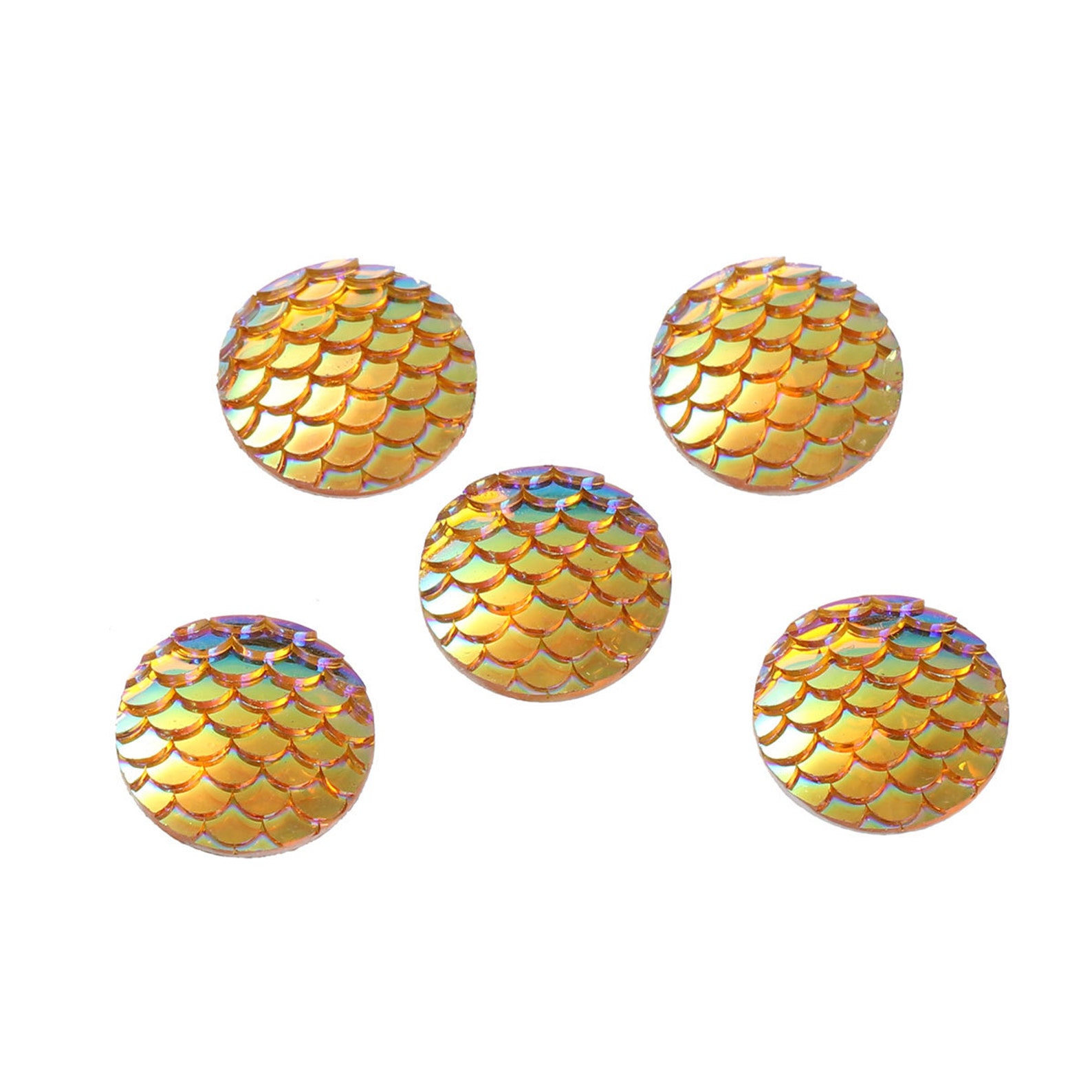 10 Pcs Mermaid Fish Scales Resin Carved Embellishment - Etsy