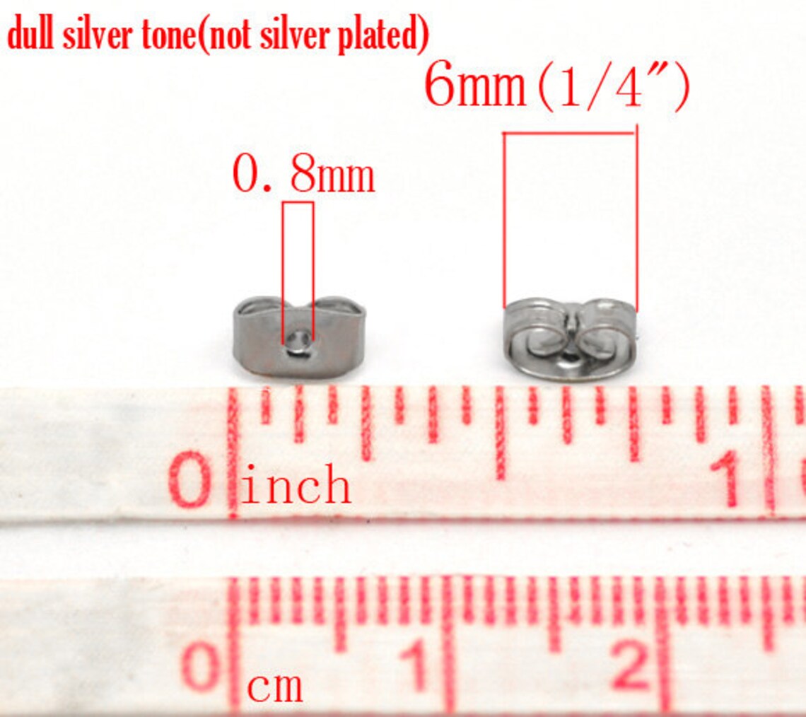 100 Pcs 50 Pairs Silver Tone Ear Nuts 6mm X 5mm Earring - Etsy