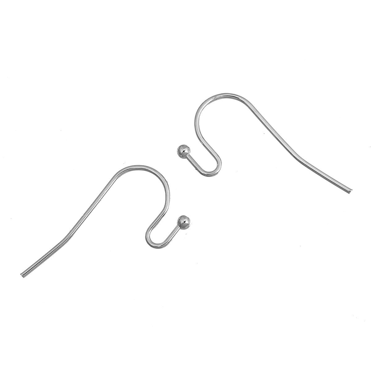 200 Pcs Silver Tone Earring Wire Hooks With Ball 20x12mm - Etsy