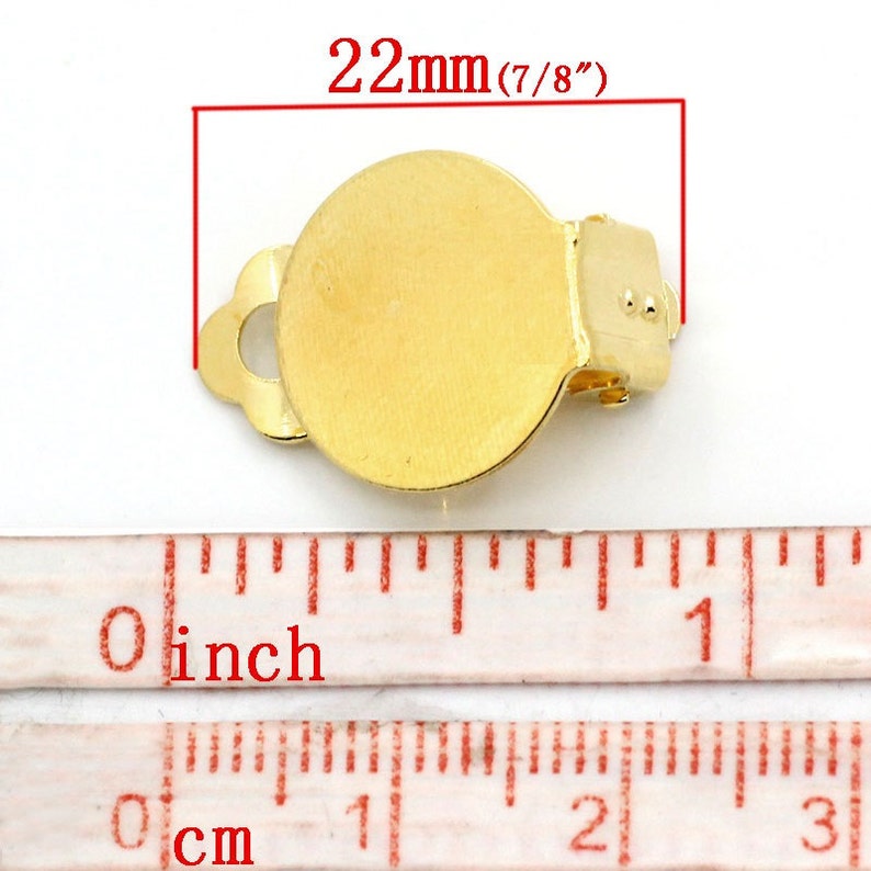 20 Pcs. Gold Plated Hinged Earring Posts Studs Clips Settings - Etsy